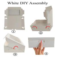 China Foldable Kraft Paper Packaging Box With Window For Cake Dessert and Glossy Lamination for sale