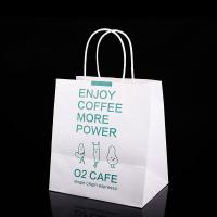 China Custom CMYK 4 Color Offset Printing Luxury Kraft Paper Shopping Bag for Coffee Juice Drink for sale