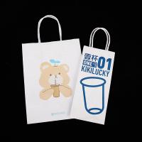 China Custom CMYK 4 Color Offset Printing Luxury Kraft Paper Shopping Bag for Coffee Juice Drink for sale