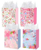 China Custom Color Accepted Fashion Flower Printing Fancy Shopping Paper Bags For Presents for sale