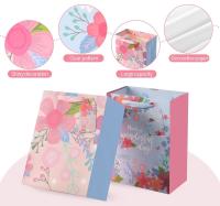 China Custom Color Accepted Fashion Flower Printing Fancy Shopping Paper Bags For Presents for sale