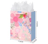 China Custom Color Accepted Fashion Flower Printing Fancy Shopping Paper Bags For Presents for sale