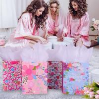 China Custom Color Accepted Fashion Flower Printing Fancy Shopping Paper Bags For Presents for sale