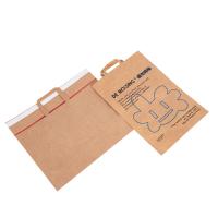 China Custom Printed Biodegradable Kraft Paper Bags With Handle for Coffee Bake Shopping for sale