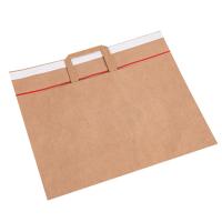 China Custom Printed Biodegradable Kraft Paper Bags With Handle for Coffee Bake Shopping for sale