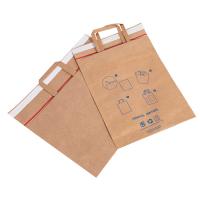 China Custom Printed Biodegradable Kraft Paper Bags With Handle for Coffee Bake Shopping for sale