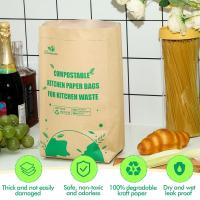 China 100% Biodegradable Square Bottom Kraft Paper Garbage Bags for Food Waste 50 Lb Capacity for sale