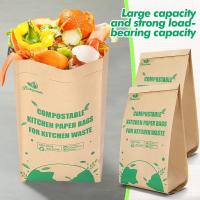 China 100% Biodegradable Square Bottom Kraft Paper Garbage Bags for Food Waste 50 Lb Capacity for sale