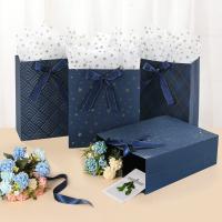 China Custom Beautiful Boutique Jewelry Gift Packaging Shopping Tote Paper Bags With Bowknot for sale
