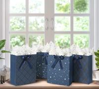 China Custom Beautiful Boutique Jewelry Gift Packaging Shopping Tote Paper Bags With Bowknot for sale