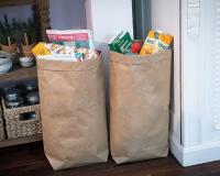 China Waterproof Biodegradable Brown Kraft Paper Lawn Leaf Trash Yard Waste Rubbish Paper Garbage Bag For Home And Garden for sale