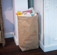 China Waterproof Biodegradable Brown Kraft Paper Lawn Leaf Trash Yard Waste Rubbish Paper Garbage Bag For Home And Garden for sale