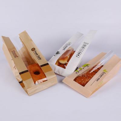 China Waterproof Bakery Baking Bread Kraft Paper Bag with Gravure Printing and Plastic Window for sale