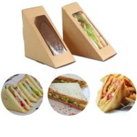 China Recycled Materials Custom Printed Sandwich Packaging Box with PVC Clear Window Takeaway for sale