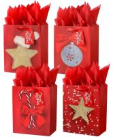 China Fancy Holiday Merry Christmas Gift Shopping Luxury Paper Bags with Customized Logo for sale