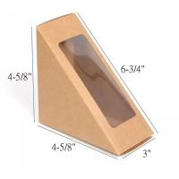 China Recycled Materials Custom Printed Sandwich Packaging Box with PVC Clear Window Takeaway for sale