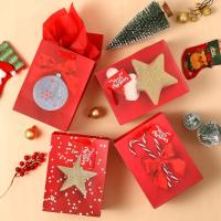 China Fancy Holiday Merry Christmas Gift Shopping Luxury Paper Bags with Customized Logo for sale