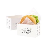 China Food Grade White Paper Bakery Dessert Sandwich Hamburg Box for Eco-Friendly Packaging for sale