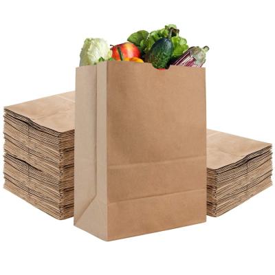 China Eco-Friendly Fresh Fruits Vegetables Packaging Kraft Paper Bag with Luxury Design for sale