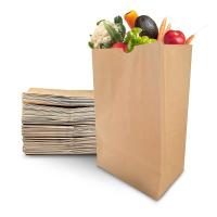 China Eco-Friendly Fresh Fruits Vegetables Packaging Kraft Paper Bag with Luxury Design for sale