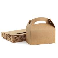 China Custom Recycled Brown Kraft Paper Box With Handle for Food Packaging Distribution for sale
