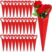China Handmade Custom Heart Bouquet Floral Arrangement Packaging Kraft Paper Box Bag for Flower for sale