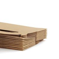China Custom Recycled Brown Kraft Paper Box With Handle for Food Packaging Distribution for sale