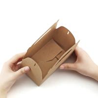 China Custom Recycled Brown Kraft Paper Box With Handle for Food Packaging Distribution for sale