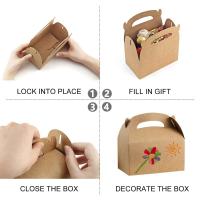 China Custom Recycled Brown Kraft Paper Box With Handle for Food Packaging Distribution for sale