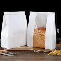 China Custom Toast Bread Storage Kraft Paper Bag with Window Gravure Printed and Bio-degradable for sale