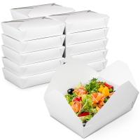 China Disposable Salad Packaging Food Containers Kraft Paper Box for Fast Foods and Takeaway for sale