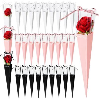 China Handmade Custom Cut Valentine's Day Rose Sleeves in Gravure Printed Kraft Paper Bag for sale