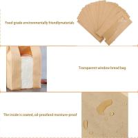 China Large Grease-Proof Bread Snack Kraft Paper Bag with Front Window Eco Friendly Packaging for sale