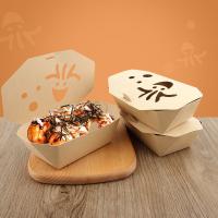 China Others Custom Disposable Takeaway Kraft Paper Lunch Box for Fast Food Microwavable for sale