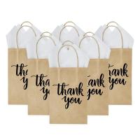 China Customized Logo Zhejiang Personalized Design Custom Picture Kraft Paper Bags With Thank You for sale