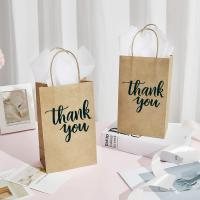 China Customized Logo Zhejiang Personalized Design Custom Picture Kraft Paper Bags With Thank You for sale