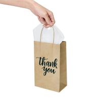 China Customized Logo Zhejiang Personalized Design Custom Picture Kraft Paper Bags With Thank You for sale