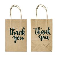 China Customized Logo Zhejiang Personalized Design Custom Picture Kraft Paper Bags With Thank You for sale