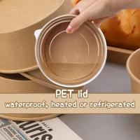 China Custom Disposable Food Salad Packing Containers Takeaway Kraft Paper Bowls with Matt Lamination for sale