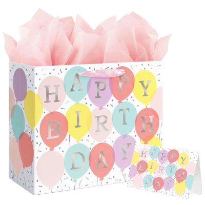 China CMYK 4 Color Offset Printing Reusable Handmade Paper Bags With Logo for Birthday Party for sale