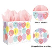 China CMYK 4 Color Offset Printing Reusable Handmade Paper Bags With Logo for Birthday Party for sale