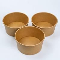 China Customized Disposable Heatable Food Packaging Boxes Round Kraft Paper Salad Plates Bowl for sale