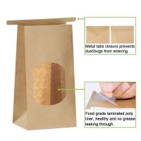 China Stand Up Kraft Paper Bag With Clear Window For Coffee Bean Luxury Packaging Style for sale