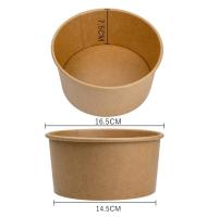 China Customized Disposable Heatable Food Packaging Boxes Round Kraft Paper Salad Plates Bowl for sale
