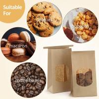 China Stand Up Kraft Paper Bag With Clear Window For Coffee Bean Luxury Packaging Style for sale