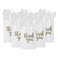 China CMYK 4 Color Offset Printing Hand Length Handle Kraft Paper Bag for Customized Design for sale
