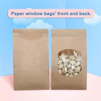 China Stand Up Kraft Paper Bag With Clear Window For Coffee Bean Luxury Packaging Style for sale