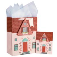 China Gravure Printing Glossy Square Bottom Cartoon Gift Shopping Paper Bags With Logo for sale