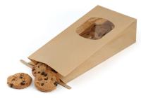 China Greaseproof Paper Hot Style Bottom Window White Brown Cookie Biscuit Kraft Paper Bag for sale