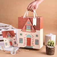 China Gravure Printing Glossy Square Bottom Cartoon Gift Shopping Paper Bags With Logo for sale